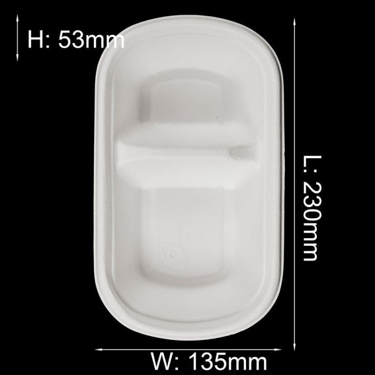 2 Compartment Disposable Lunch Boxes | Bioleader® Biodegradable Tableware