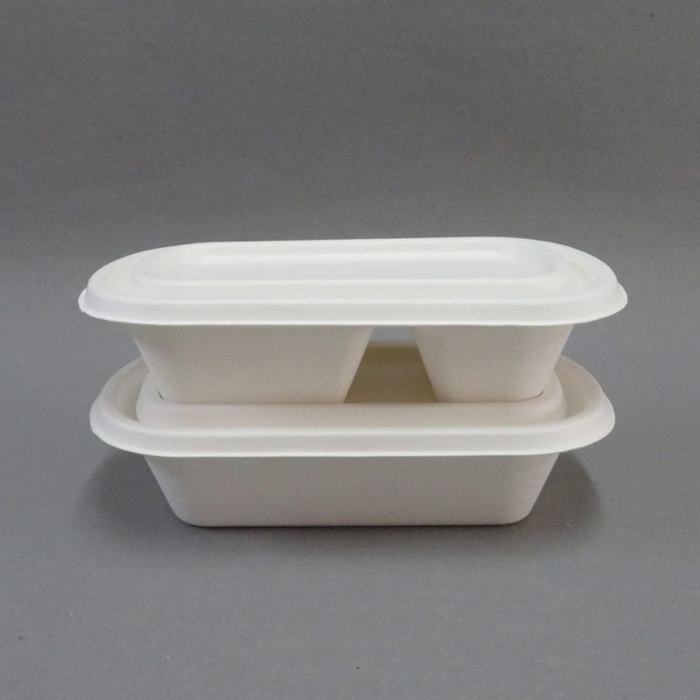 2 Compartment Disposable Lunch Boxes | Bioleader® Biodegradable Tableware