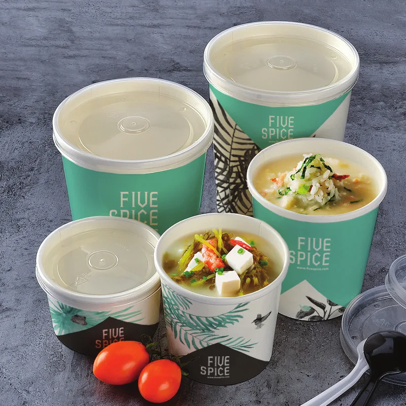 Disposable Paper Soup Bowls & Cups with Lids – 8-32oz, Large and Small ...