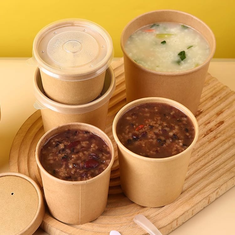 Disposable Paper Soup Bowls & Cups With Lids – 8-32oz, Large And Small ...