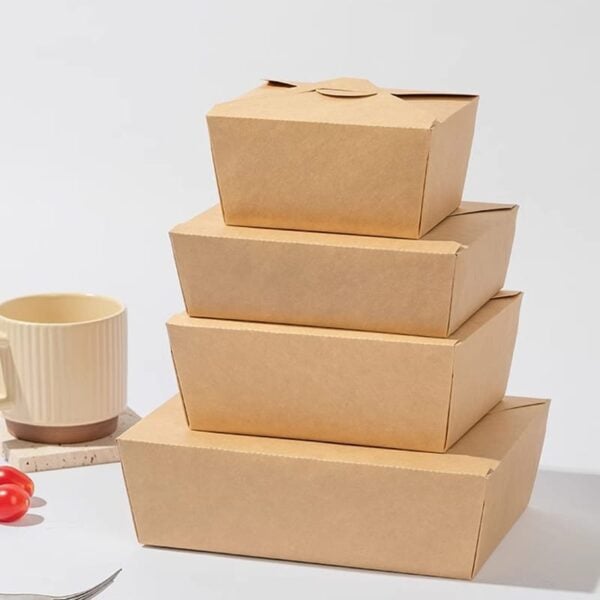 Kraft Paper Takeaway Food Container Boxes – Wholesale, Eco-friendly ...