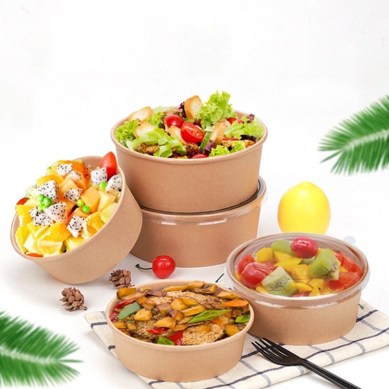 Disposable Paper Bowls With Lids | Bioleader® Paper Packaging Supplier ...