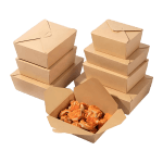 Kraft Paper Takeaway Food Container Boxes – Wholesale, Eco-friendly ...