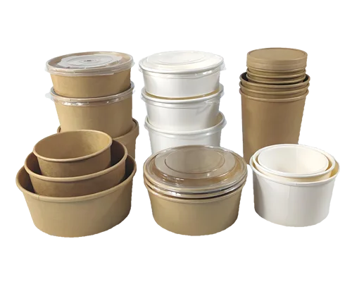 Disposable Paper Salad Bowls with lids – Custom, Eco-Friendly, Kraft, White