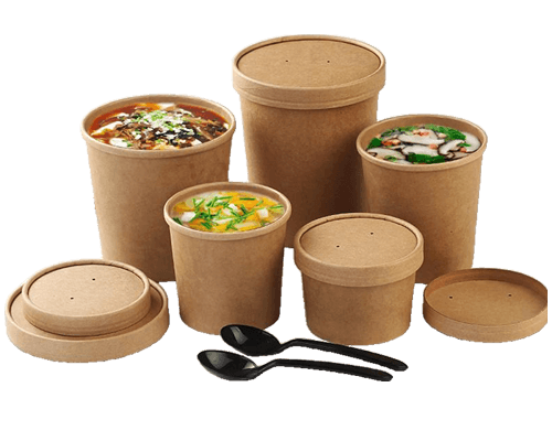 Disposable Paper Soup Bowls & Cups with Lids – 8-32oz, Large and Small ...
