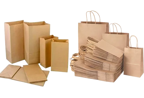 Kraft Paper Bags with Handles – Food Delivery, Custom Printed, Small Large