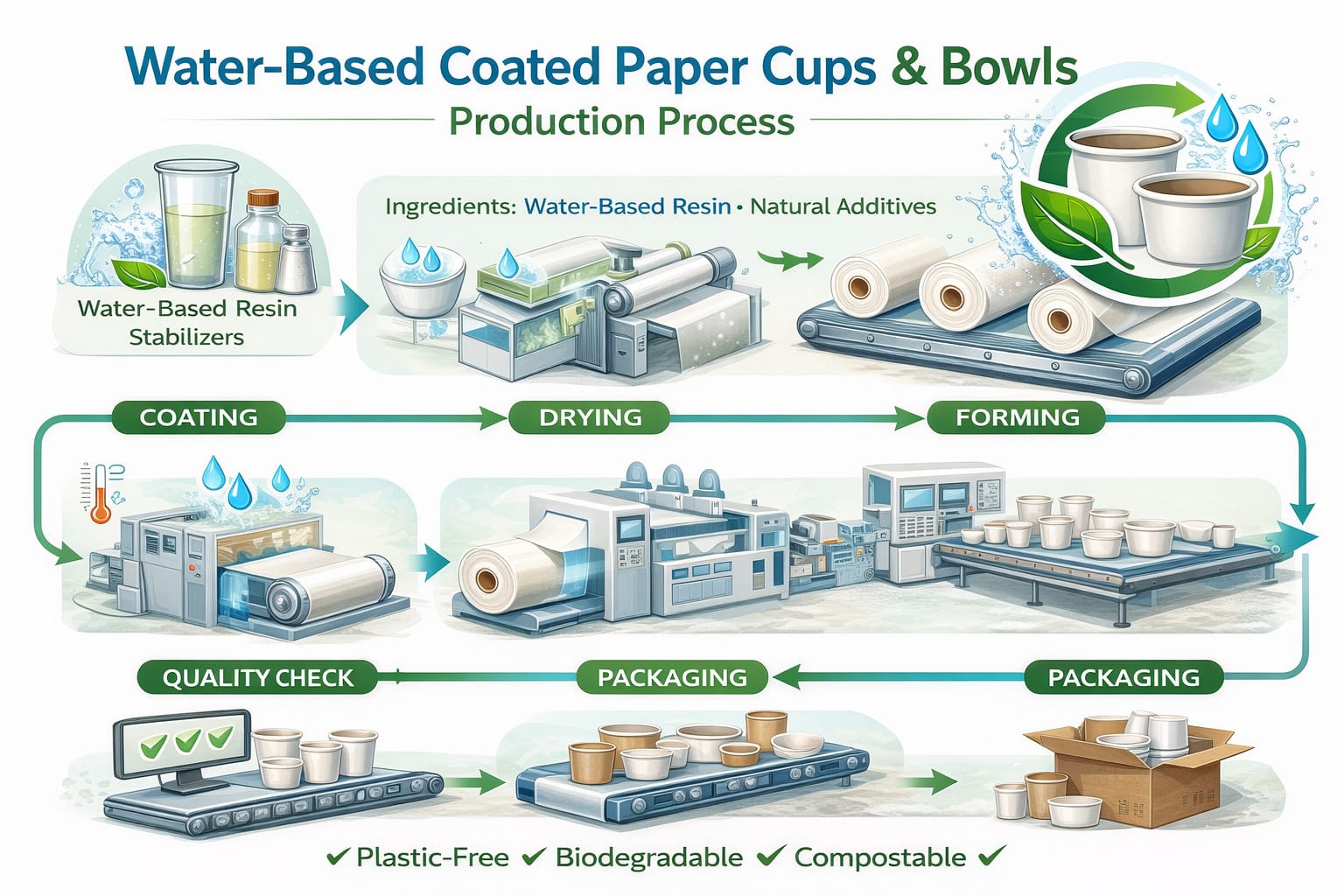 Water-Based Coating Paper Cups And Bowls Production Process: From ...
