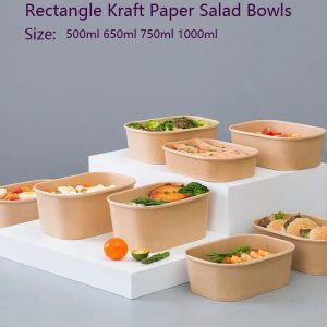 Disposable Paper Salad Bowls With Lids – Custom, Eco-Friendly, Kraft, White